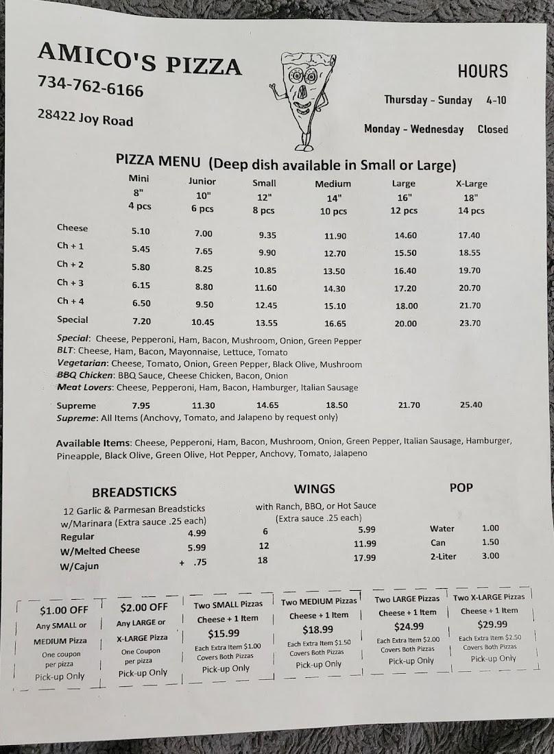 Amico's Pizzeria - Pizza restaurant in Livonia, MI